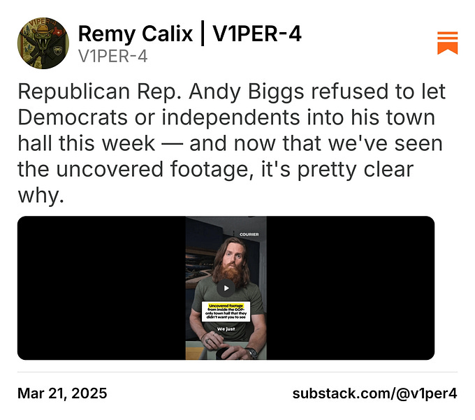 Remy Calix | V1PER-4 on Substack: "Republican Rep. Andy Biggs refused to let Democrats or ...