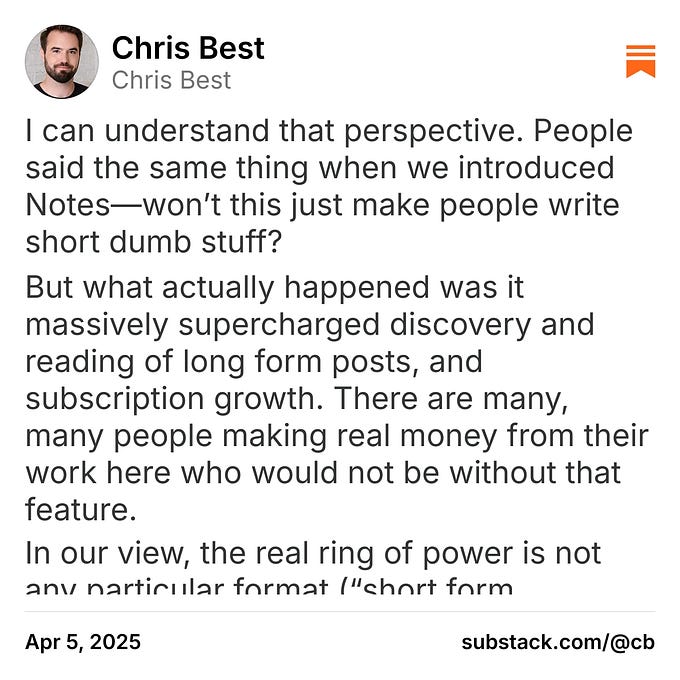Chris Best on Substack: "I can understand that perspective. People said ...
