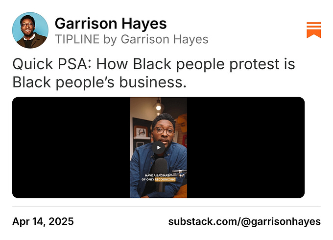 Garrison Hayes on Substack: "Quick PSA: How Black people protest is ...