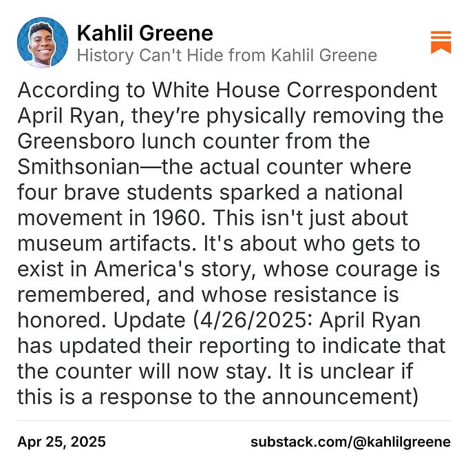 Kahlil Greene on Substack: "According to White House Correspondent April Ryan, they’re ...