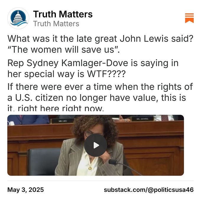 Truth Matters on Substack: "What was it the late great John Lewis said? “The women will save us ...