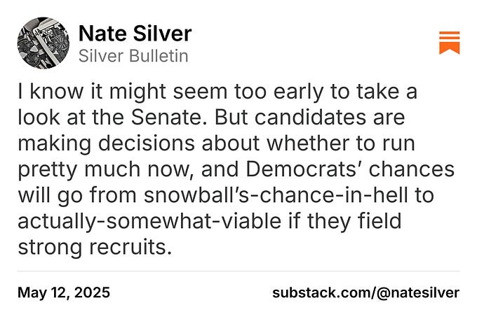 Nate Silver on Substack: "I know it might seem too early to take a look ...