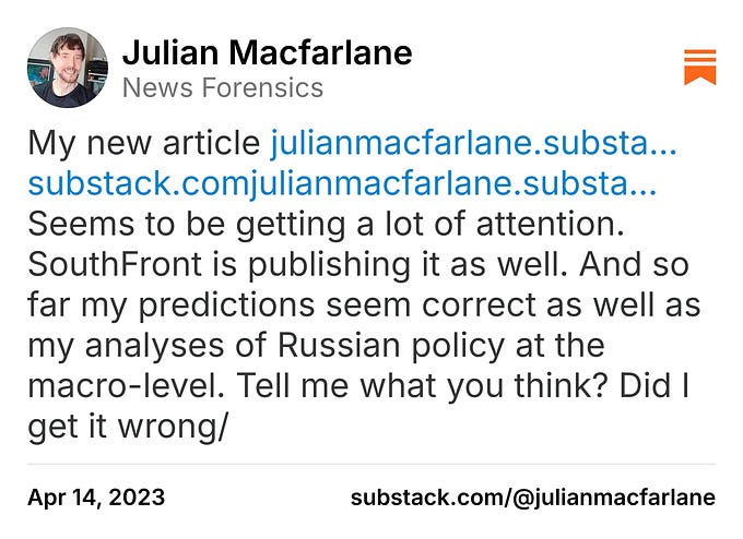 Julian Macfarlane on Substack: "My new article (12) Will the Counteroffensive Happen? - by ...