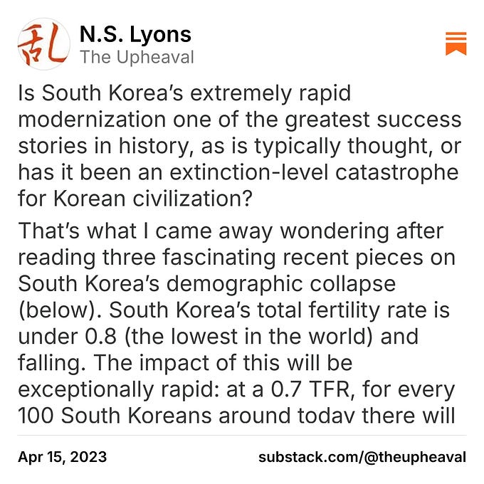 N.S. Lyons on Substack: "Is South Korea’s extremely rapid modernization ...