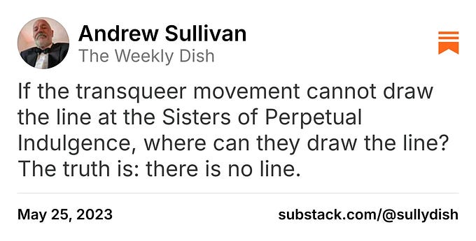 Andrew Sullivan on Substack: "If the transqueer movement cannot draw ...