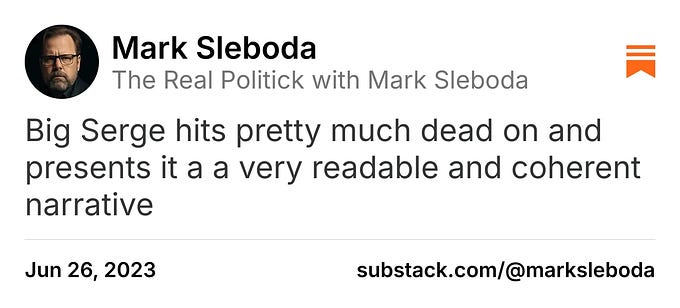 Mark Sleboda on Substack: "Big Serge hits pretty much dead on and presents it a a very readable ...