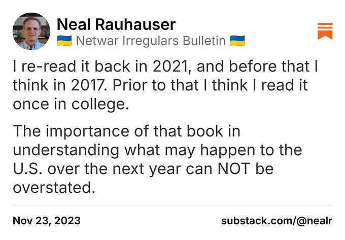 Neal Rauhauser on Substack: "I re-read it back in 2021, and before that I think in 2017. Prior ...
