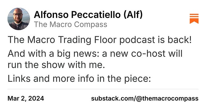 Alfonso Peccatiello (Alf) on Substack: "The Macro Trading Floor podcast is back! And with a big ...