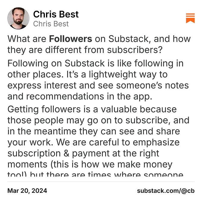 Chris Best on Substack: "What are Followers on Substack, and how they are different from ...