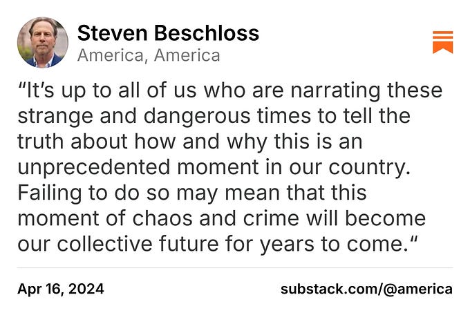 Steven Beschloss on Substack: "“It’s up to all of us who are narrating these strange and ...