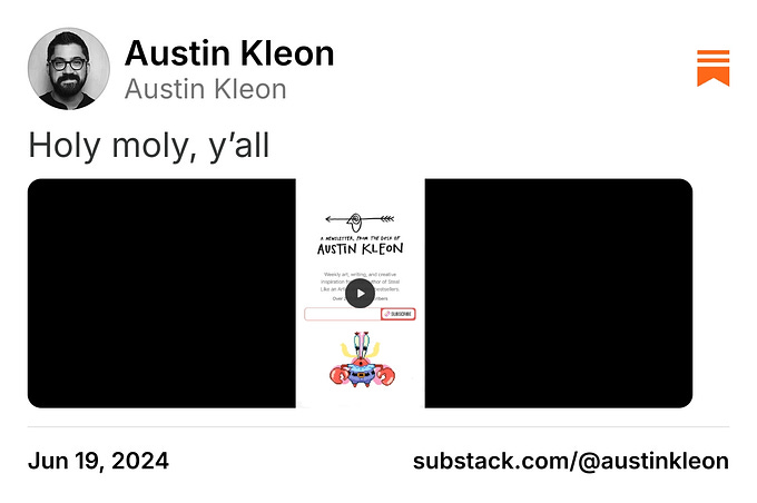Austin Kleon on Substack: "Holy moly, y’all