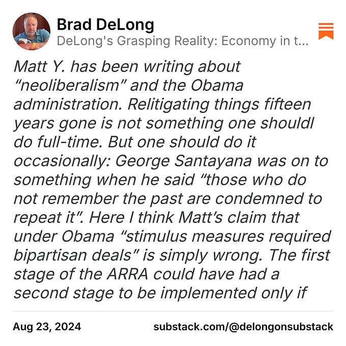 Brad DeLong on Substack: "Matt Y. has been writing about “neoliberalism ...