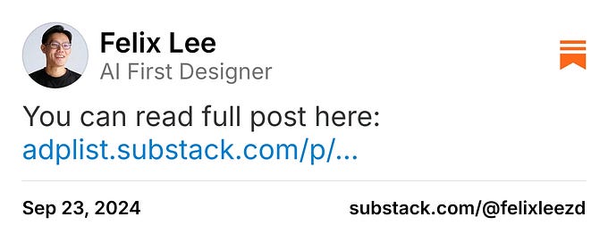 Felix Lee on Substack: "You can read full post here: https://open.substack.com/pub/adplist/p ...