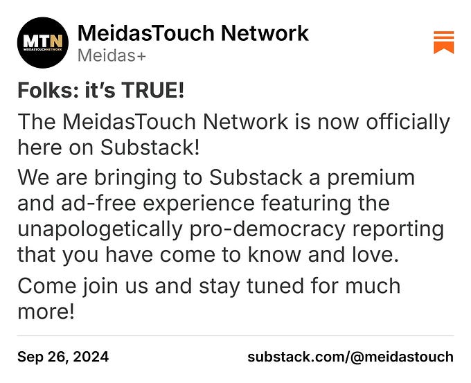 MeidasTouch Network on Substack: "Folks: it’s TRUE! The MeidasTouch Network is now officially ...