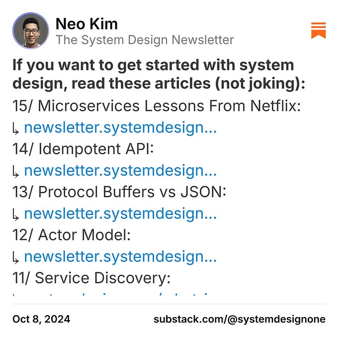 Neo Kim on Substack: "If you want to get started with system design ...