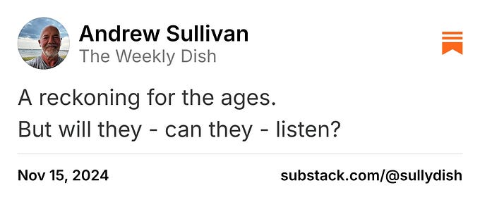 Andrew Sullivan on Substack: "https://andrewsullivan.substack.com/p/yes-the-democrats-live-on ...