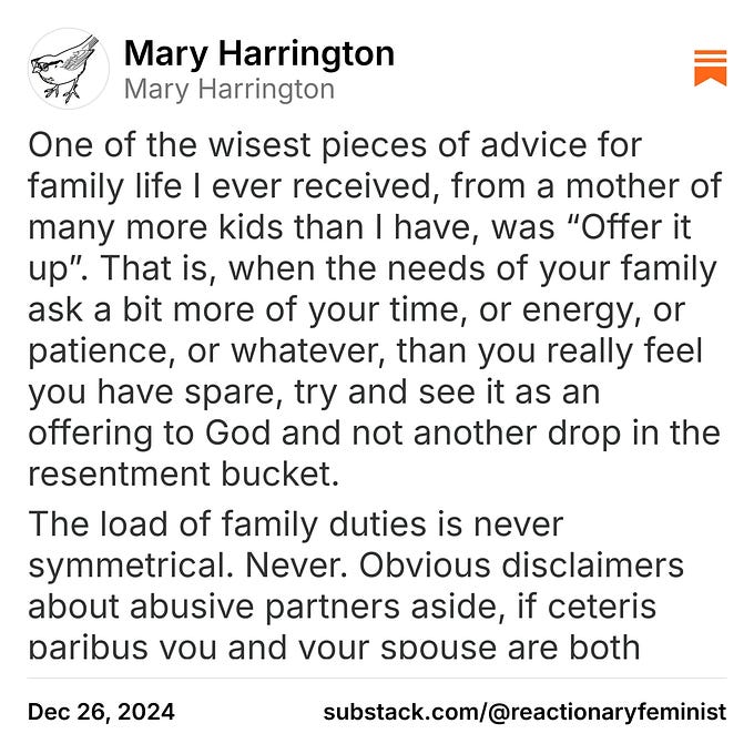 Mary Harrington on Substack: "One of the wisest pieces of advice for ...