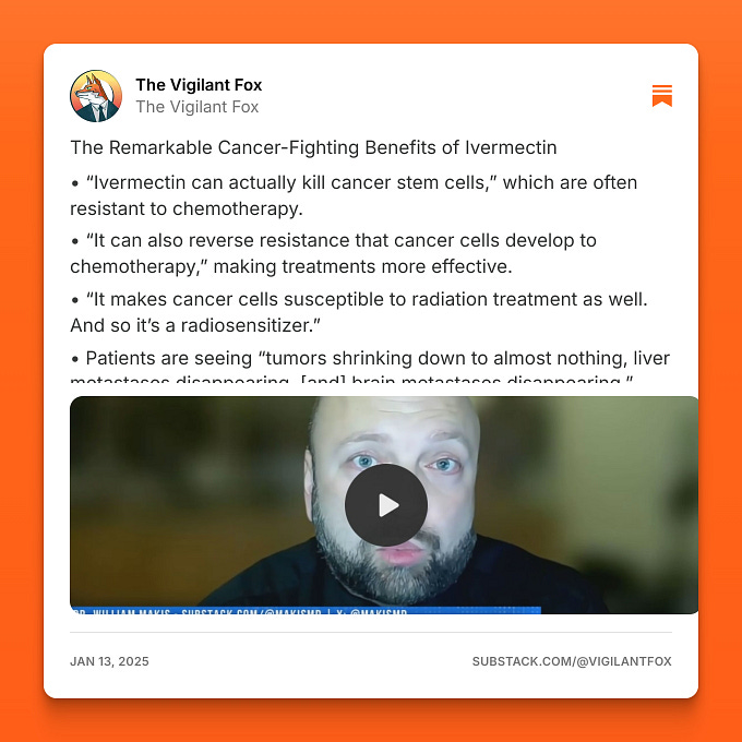 The Vigilant Fox on Substack: "The Remarkable Cancer-Fighting Benefits of Ivermectin ...