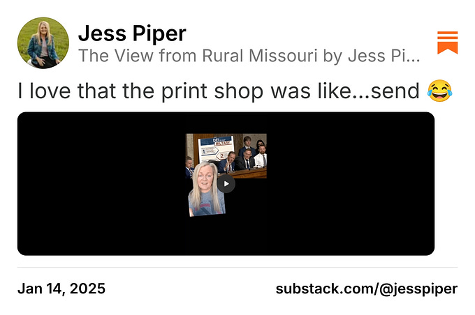 Jess Piper on Substack: "I love that the print shop was like…send 😂"