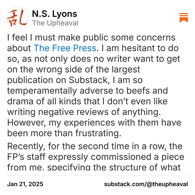 N.S. Lyons on Substack: "I feel I must make public some concerns about ...