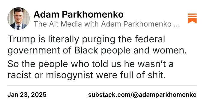 Adam Parkhomenko on Substack: "Trump is literally purging the federal ...