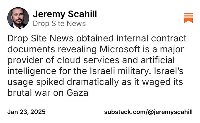 Jeremy Scahill on Substack: "Drop Site News obtained internal contract documents revealing ...