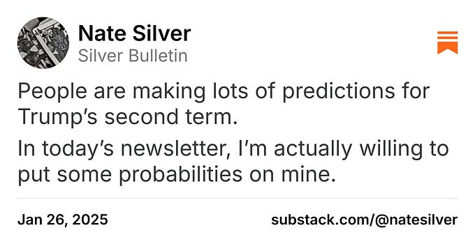 Nate Silver on Substack: "People are making lots of predictions for ...