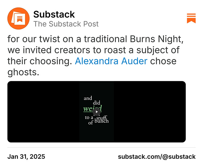 Substack on Substack: "for our twist on a traditional Burns Night, we invited creators to roast ...