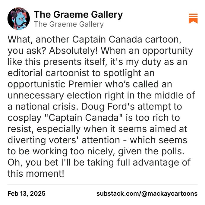 The Graeme Gallery on Substack: "What, another Captain Canada cartoon ...