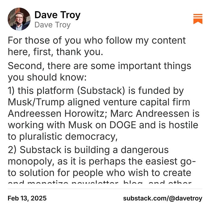 Dave Troy on Substack: "For those of you who follow my content here, first, thank you. Second ...