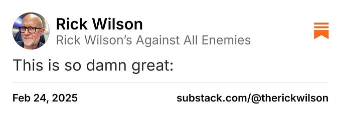 Rick Wilson on Substack: "This is so damn great:"