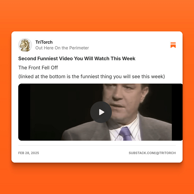 TriTorch on Substack: "Second Funniest Video You Will Watch This Week The Front Fell Off (linked ...