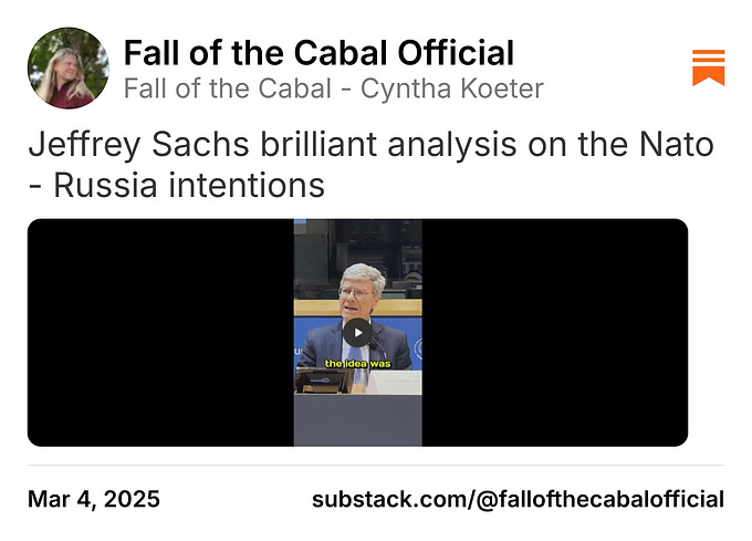 Fall of the Cabal Official on Substack: "Jeffrey Sachs brilliant ...