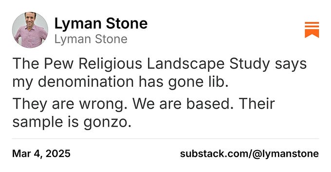 Lyman Stone on Substack: "The Pew Religious Landscape Study says my ...