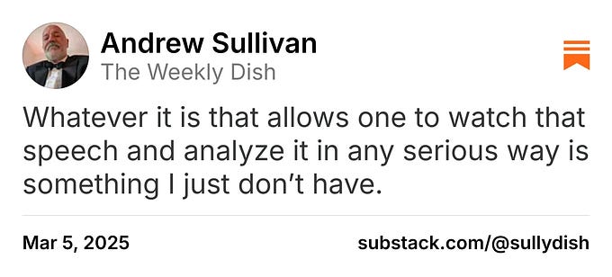 Andrew Sullivan on Substack: "Whatever it is that allows one to watch ...