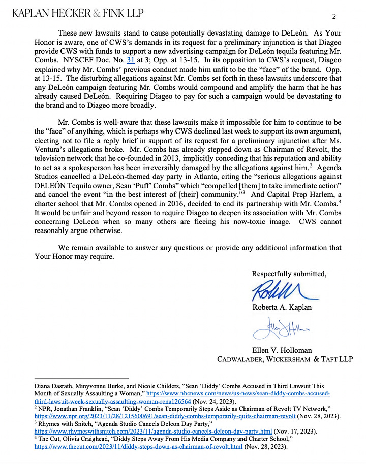 Woman suing Diddy for rape has 'public-facing identity'