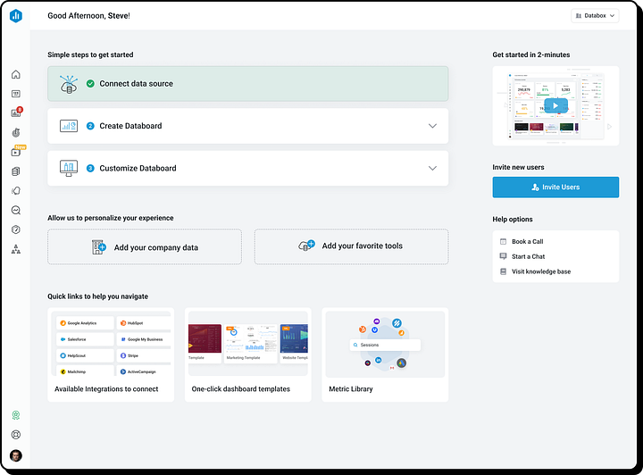 The evolution of user onboarding at Databox