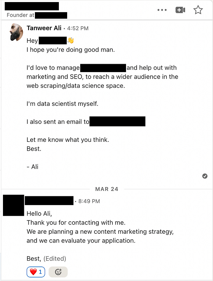 How I Got 2 Leads With LinkedIn DMs - by Ali 🏝