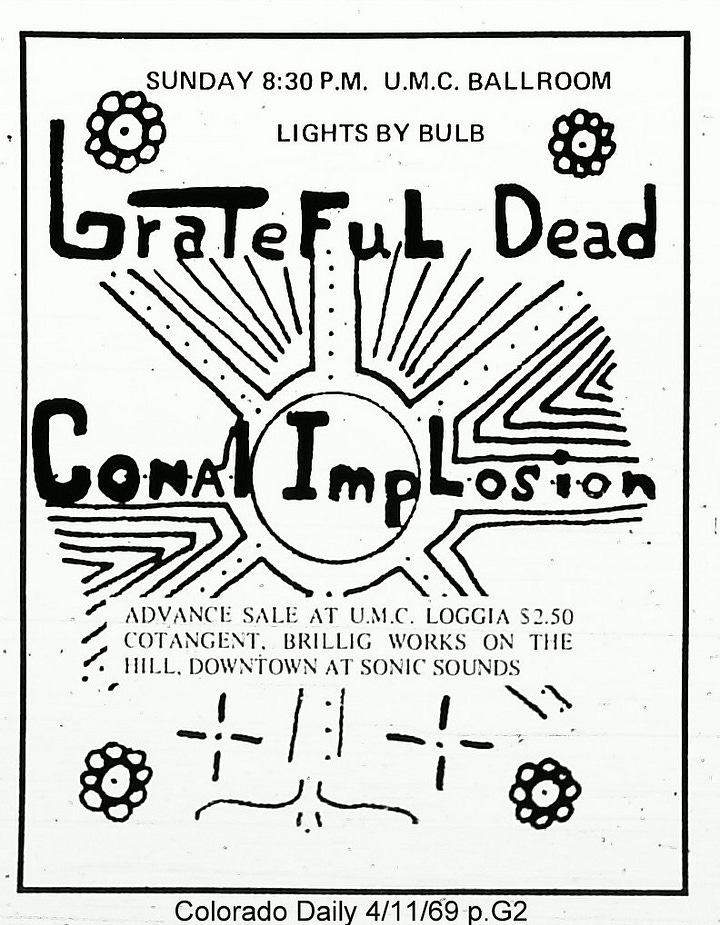 The Grateful Dead—University Memorial Center Ballroom, Boulder, CO ...