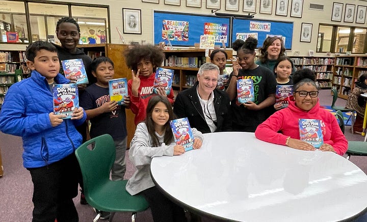 Author Dav Pilkey and Scholastic Donate Books to City Elementary Schoolers