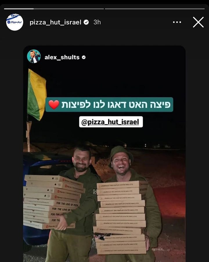 👁‍🗨 Pizza, Gaza & famine made by Israël