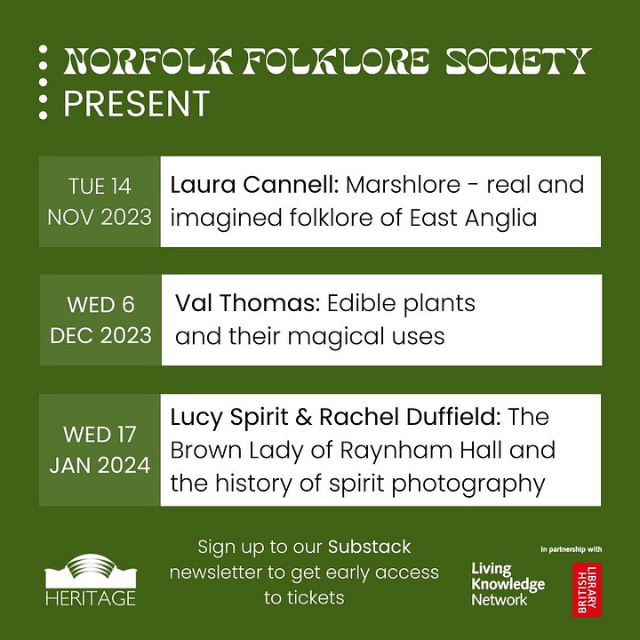 Norfolk Folklore Society November 2023 talk announcement