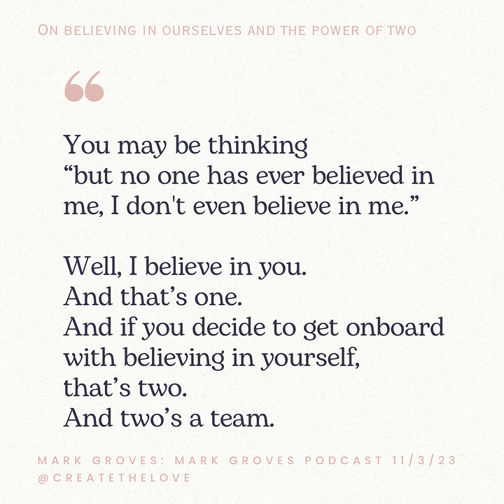 “Two’s a team.” - Melissa’s Substack