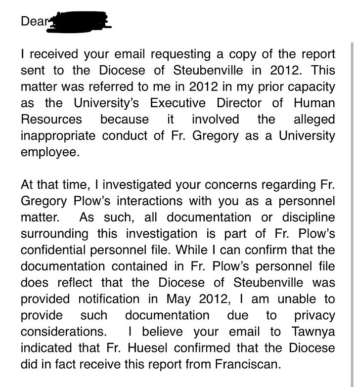 Father Gregory Plow Will Remain at Franciscan University for the 2023 ...