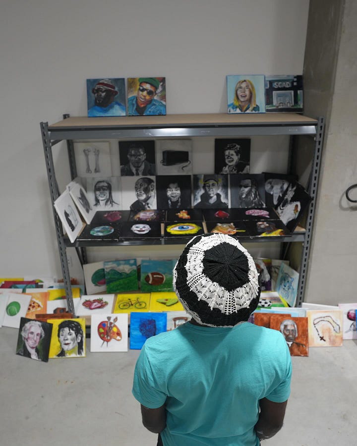 Nigerian art student Chancellor Ahaghotu paints for 100 hours to break ...