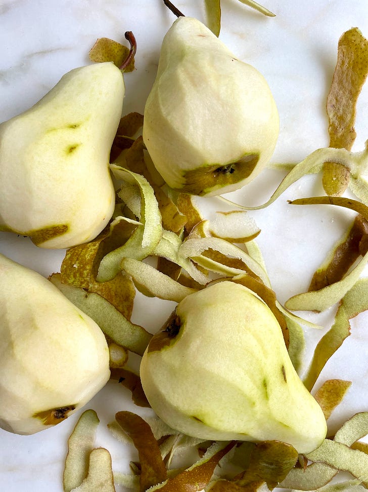 Cranberry-Rosé Poached Pears - by Susan Spungen