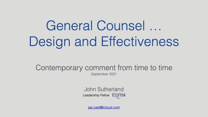 The role of the General Counsel - JASVidCast