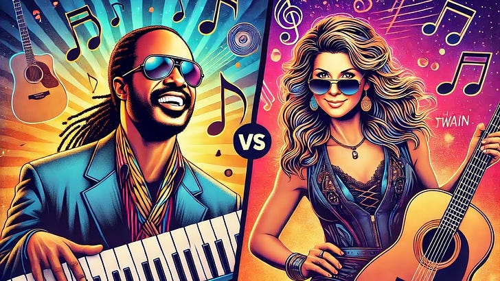 Stevie Wonder Vs. Shania Twain - by Ryan Parmenter