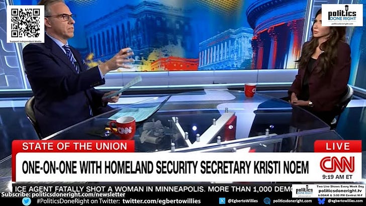 CNN’s Jake Tapper Destroys DHS Secretary Spin With January 6 Footage vs ICE