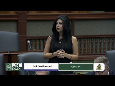 MPP Goldie Ghamari speakes in the Ontario legislature and talks on ...